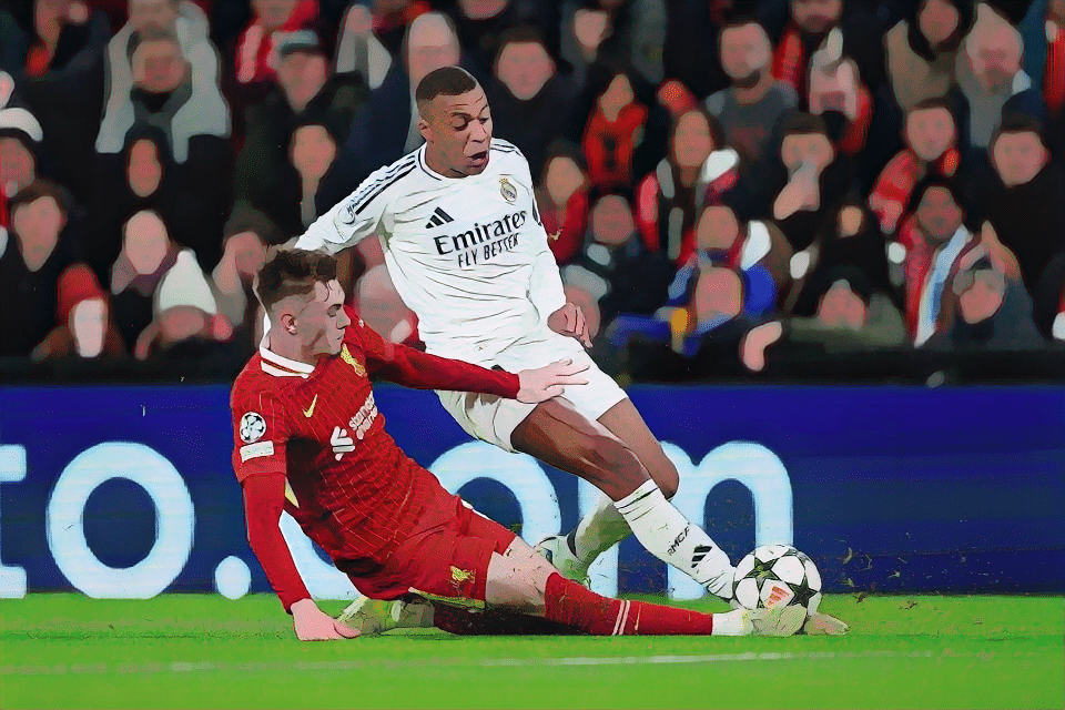 Conor Bradley’s raw enthusiasm overwhelms Mbappe and garners applause ...